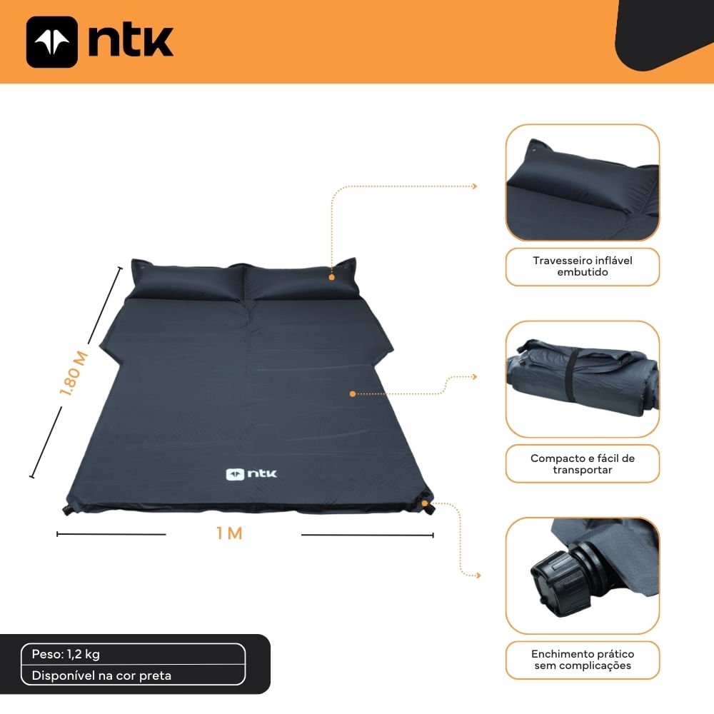 Colchonete Isolante Térmico Casal Auto Inflável Doblo - NTK - Loja ...